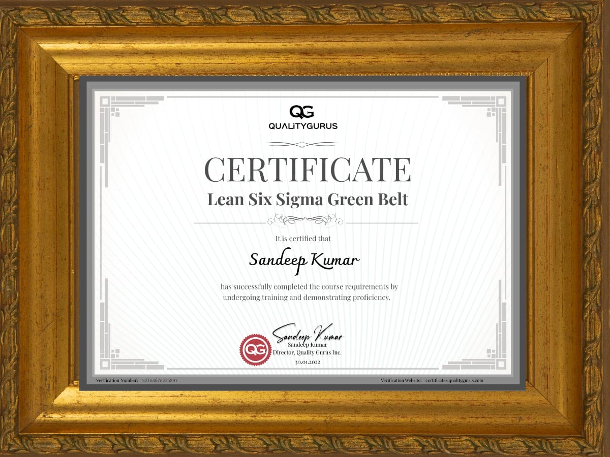 Six Sigma Black Belt Certificate Template