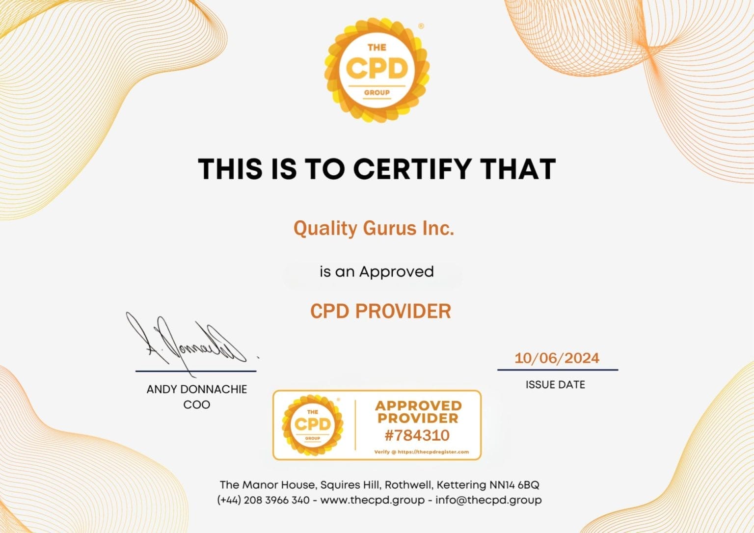 Quality Gurus Inc. is Now an Approved CPD Provider by The CPD Group, UK ...