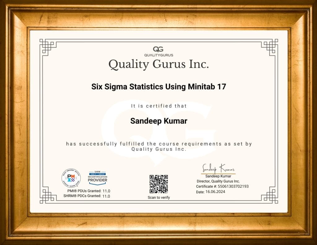 Six Sigma Statistics using Minitab 17 - Online Training | Quality Gurus
