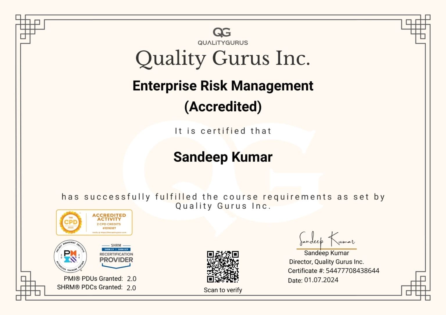 Enterprise Risk Management - Online Training | Quality Gurus