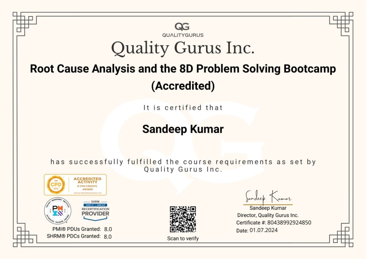 Root Cause Analysis and the 8D Problem Solving Bootcamp (Accredited) | Quality Gurus