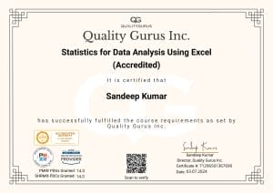 Statistics for Data Analysis Using Excel (Accredited) - Online Training | Quality Gurus