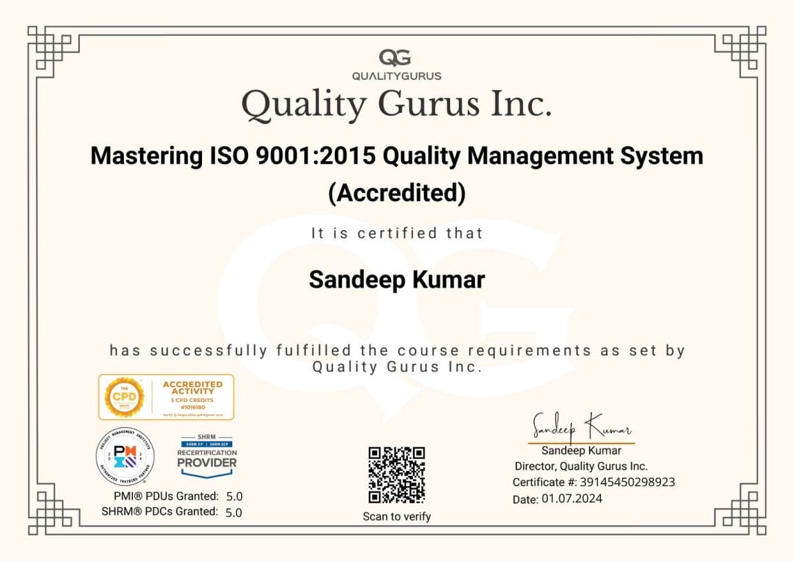 Key Elements of an ISO 9001:2015 Quality Management System | Quality Gurus