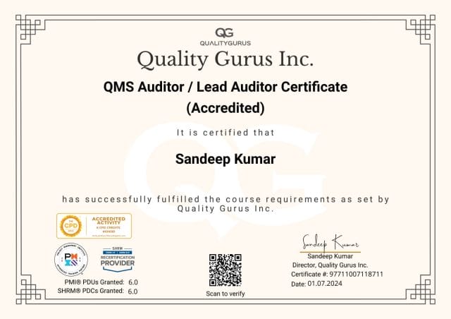 QMS Auditor / Lead Auditor Course (Accredited) | Quality Gurus