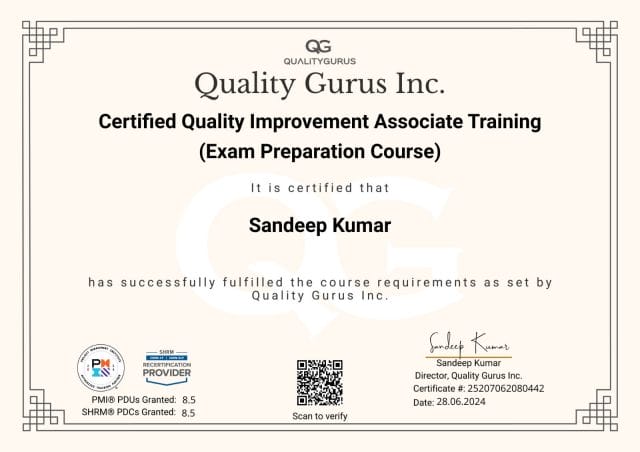 Certified Quality Improvement Associate (CQIA) Training | Quality Gurus