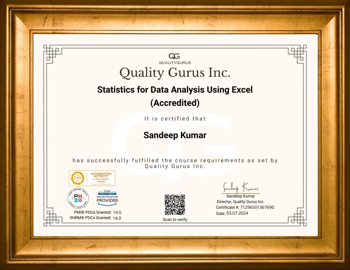 Statistics for Data Analysis Using Excel (Accredited) - Online Training ...