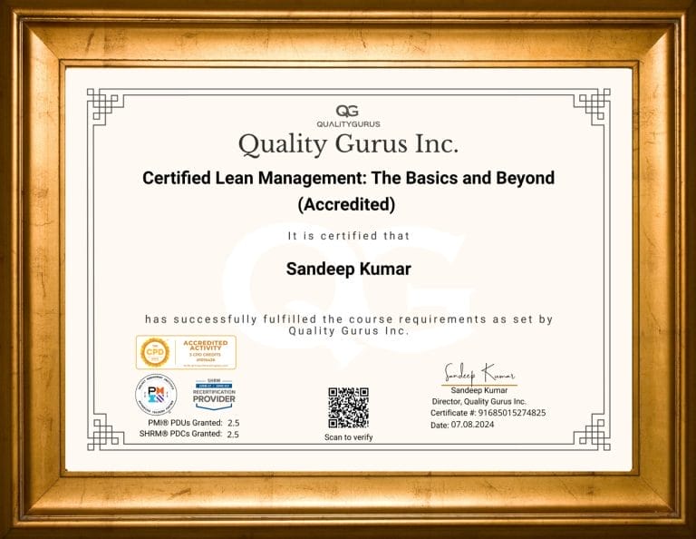 Certified Lean Management: The Basics and Beyond (Accredited) | Quality ...