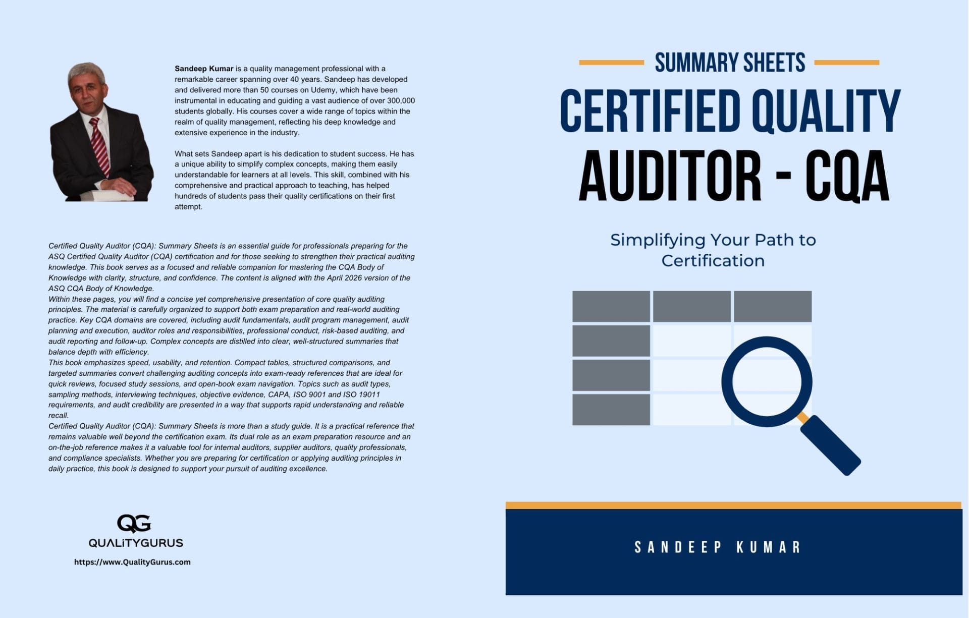 Book CQA | Quality Gurus